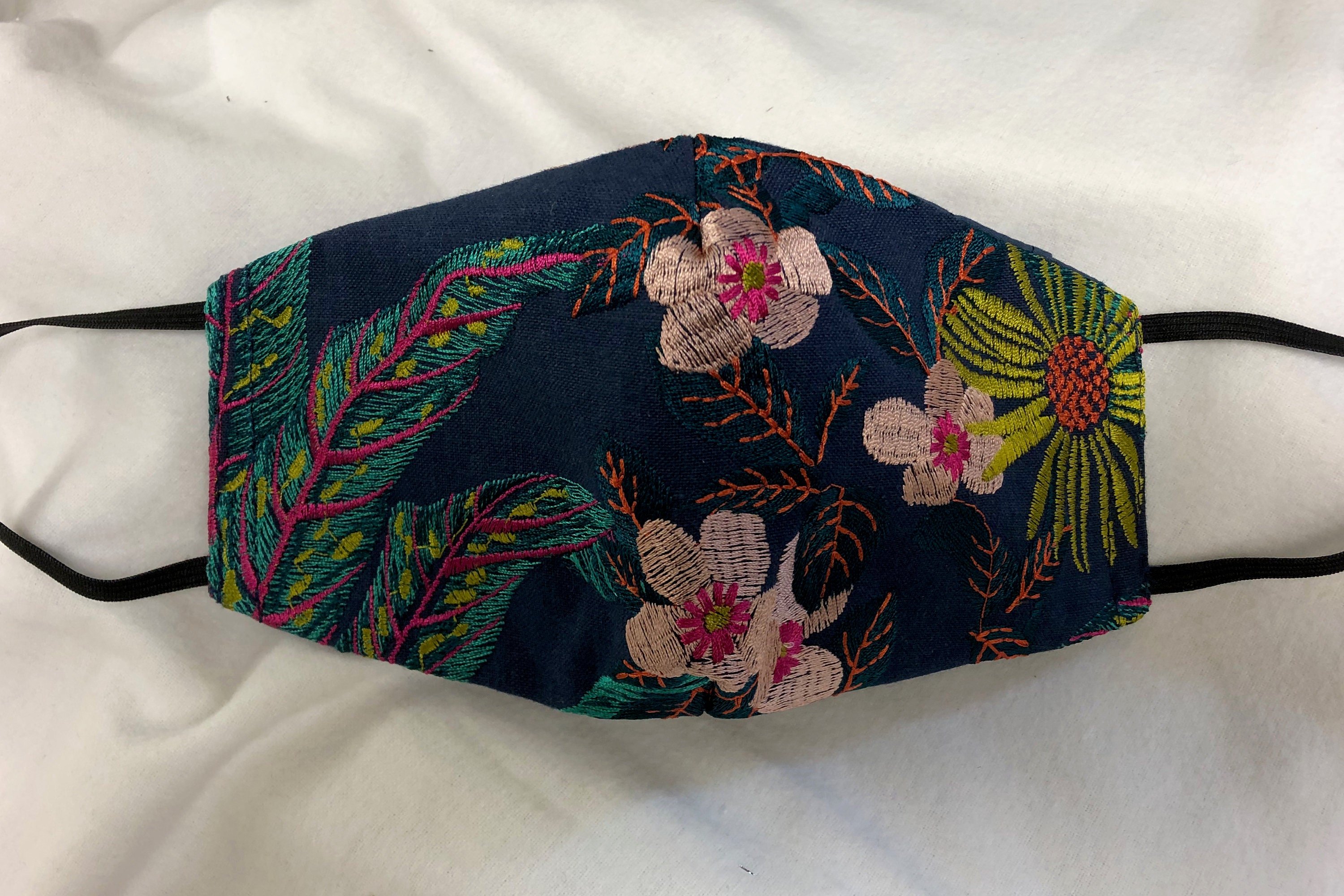 Embroidered Floral Face Mask-embroidered Cotton Mask-3 - Etsy