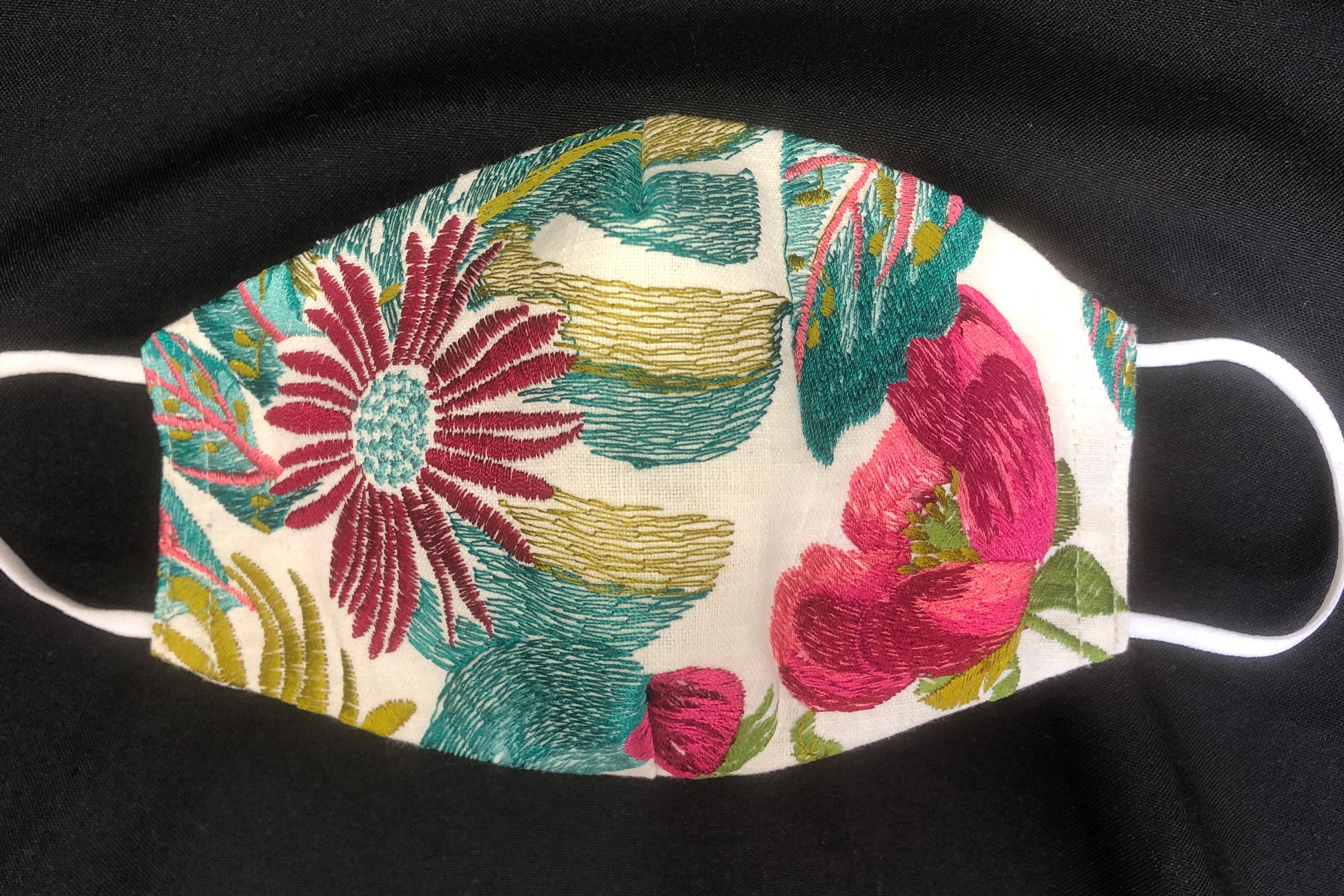 Embroidered Floral Face Mask-embroidered Cotton Mask-3 - Etsy