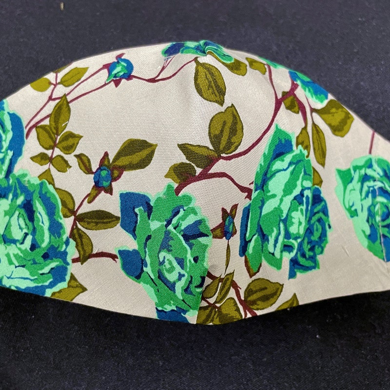 Blue Floral Face Mask - Etsy