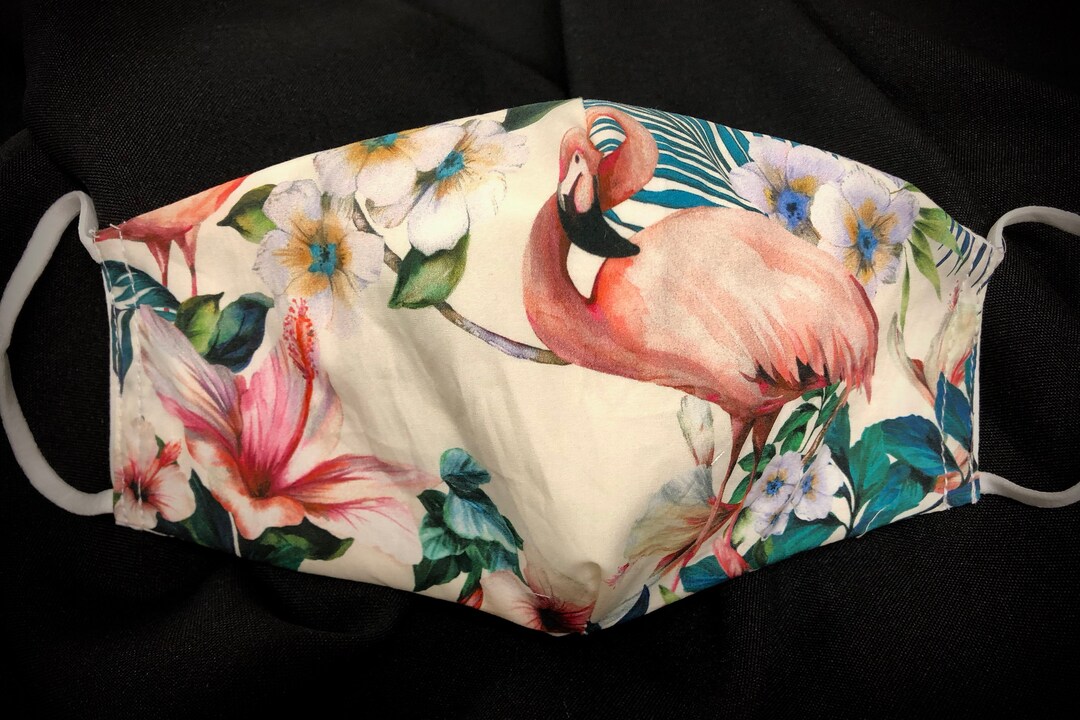Flamingo Face Mask-tropical Mask-flamingo Face Covering-pink Flamingo ...