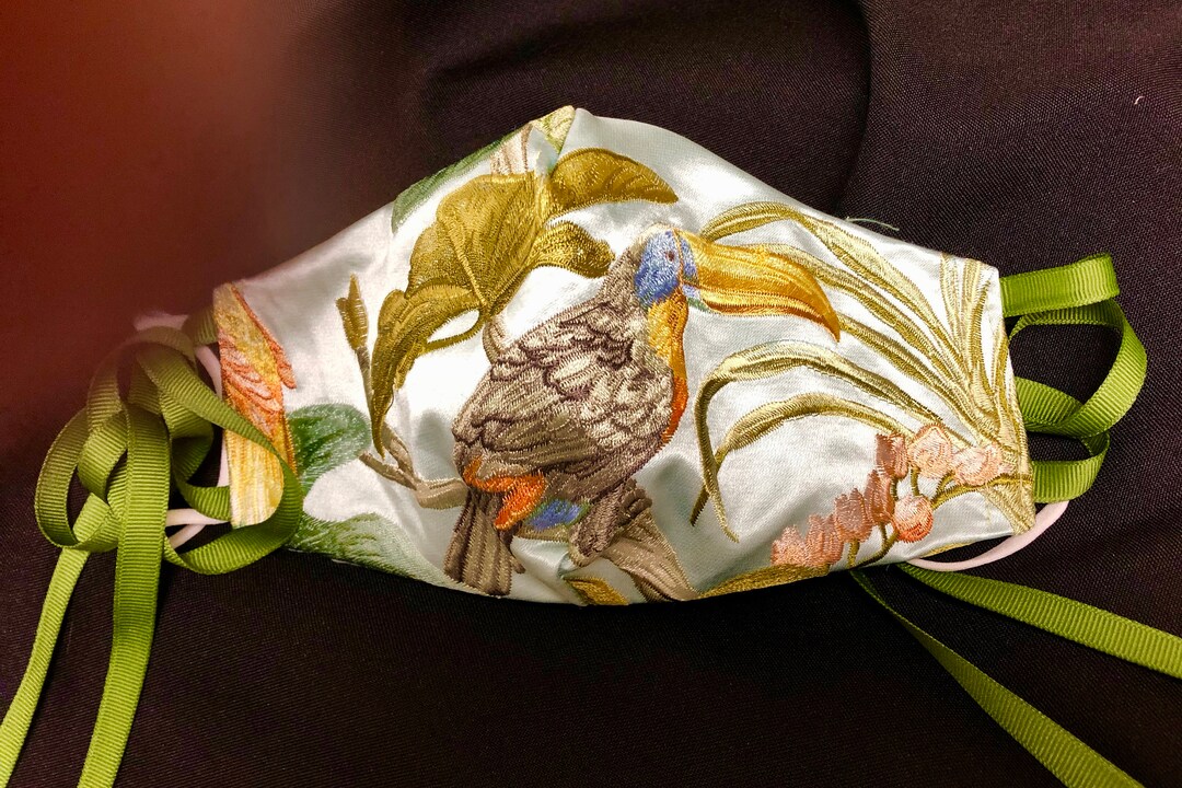 Silk Toucan Mask-embroidered Silk Toucan Face - Etsy
