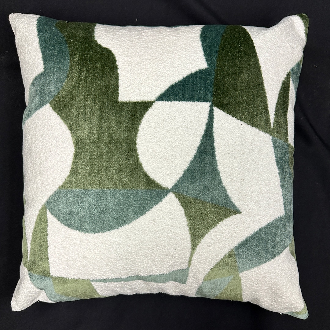 Modern Green Pillow Cover,teal Pillow Cover,geometric Pillow, Chenille ...