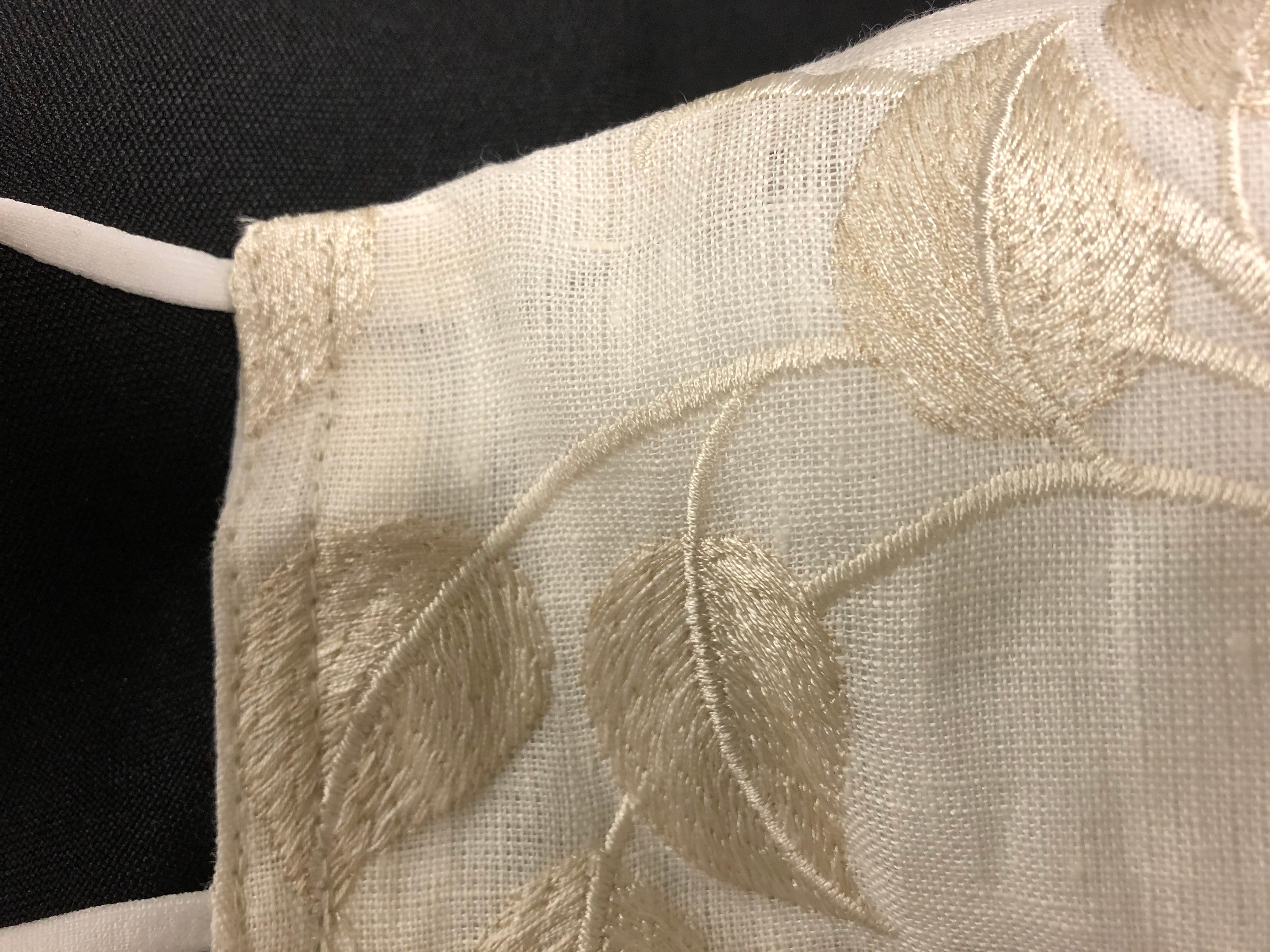 Leaf Mask-embroidered Leaf Mask-linen Mask-natural Linen - Etsy