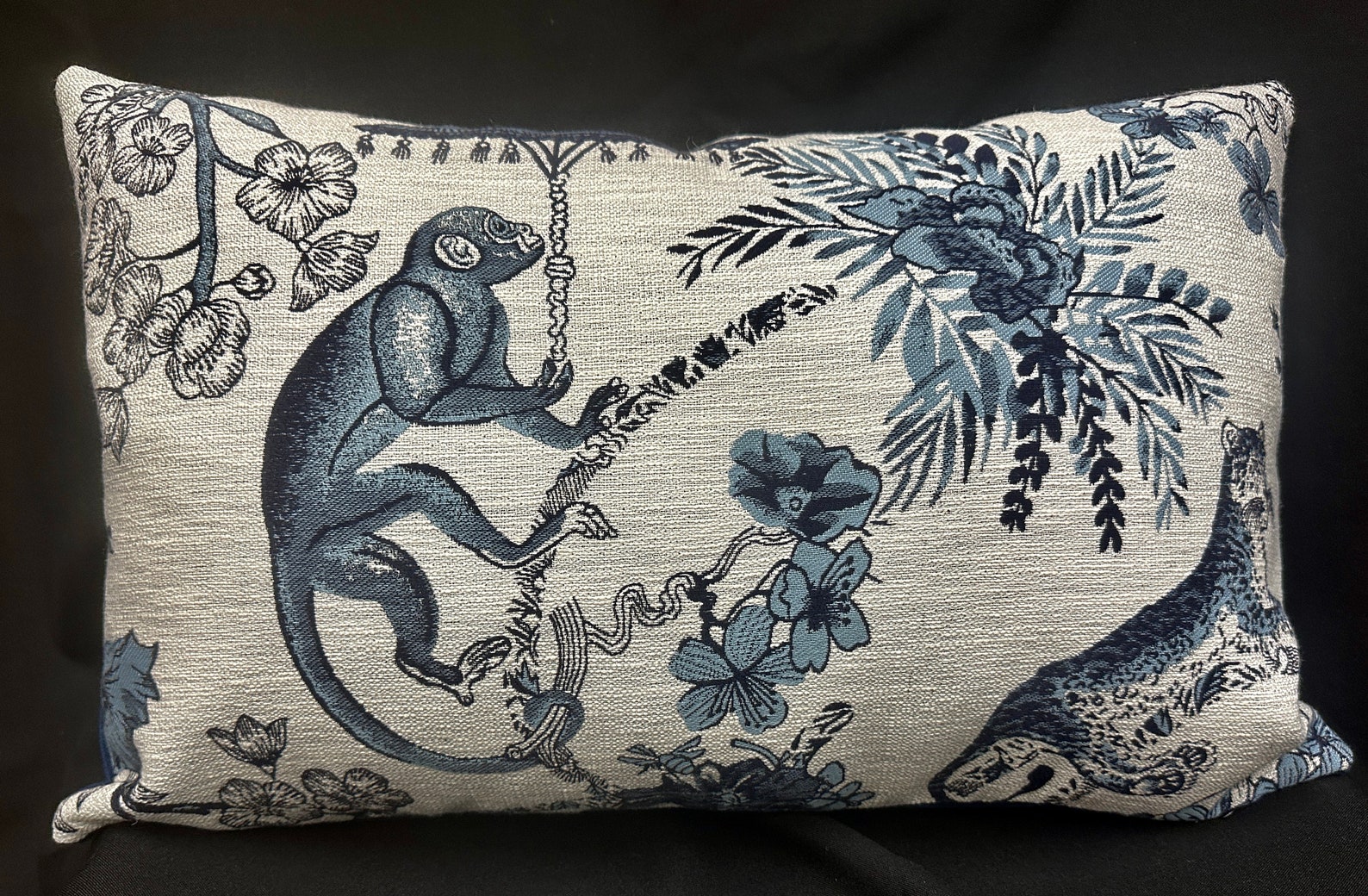 Monkey Pillow-monkey Pillow Cover-leopard Pillow-jungle Pillow-blue ...
