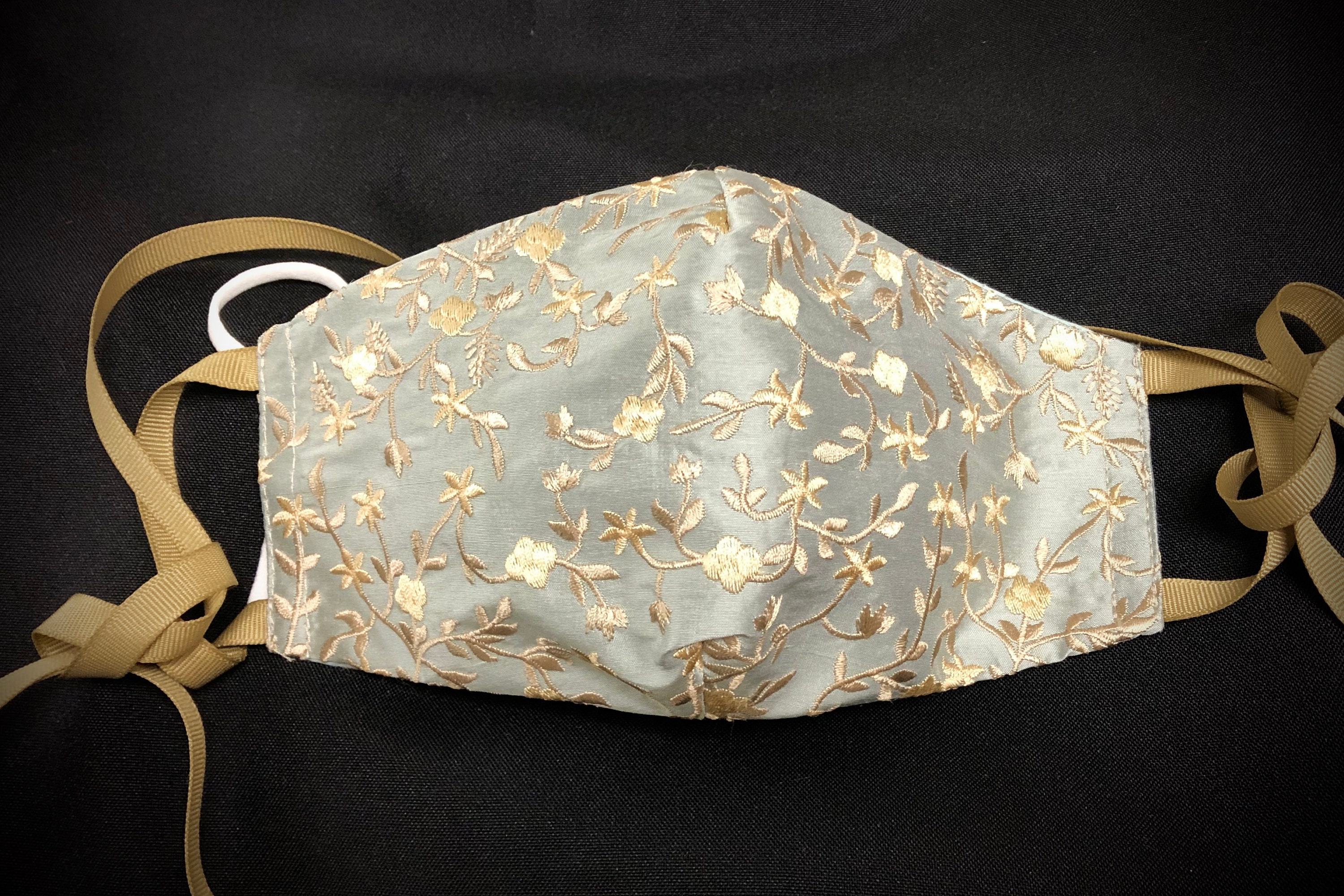 Silk Mask-embroidered Silk Mask-blue Silk Mask-red Silk - Etsy