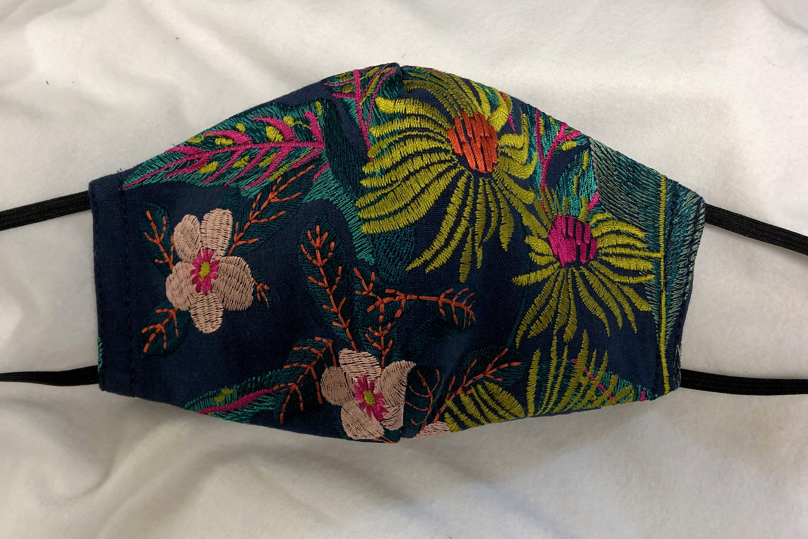 Embroidered Floral Face Mask-embroidered Cotton Mask-3 - Etsy