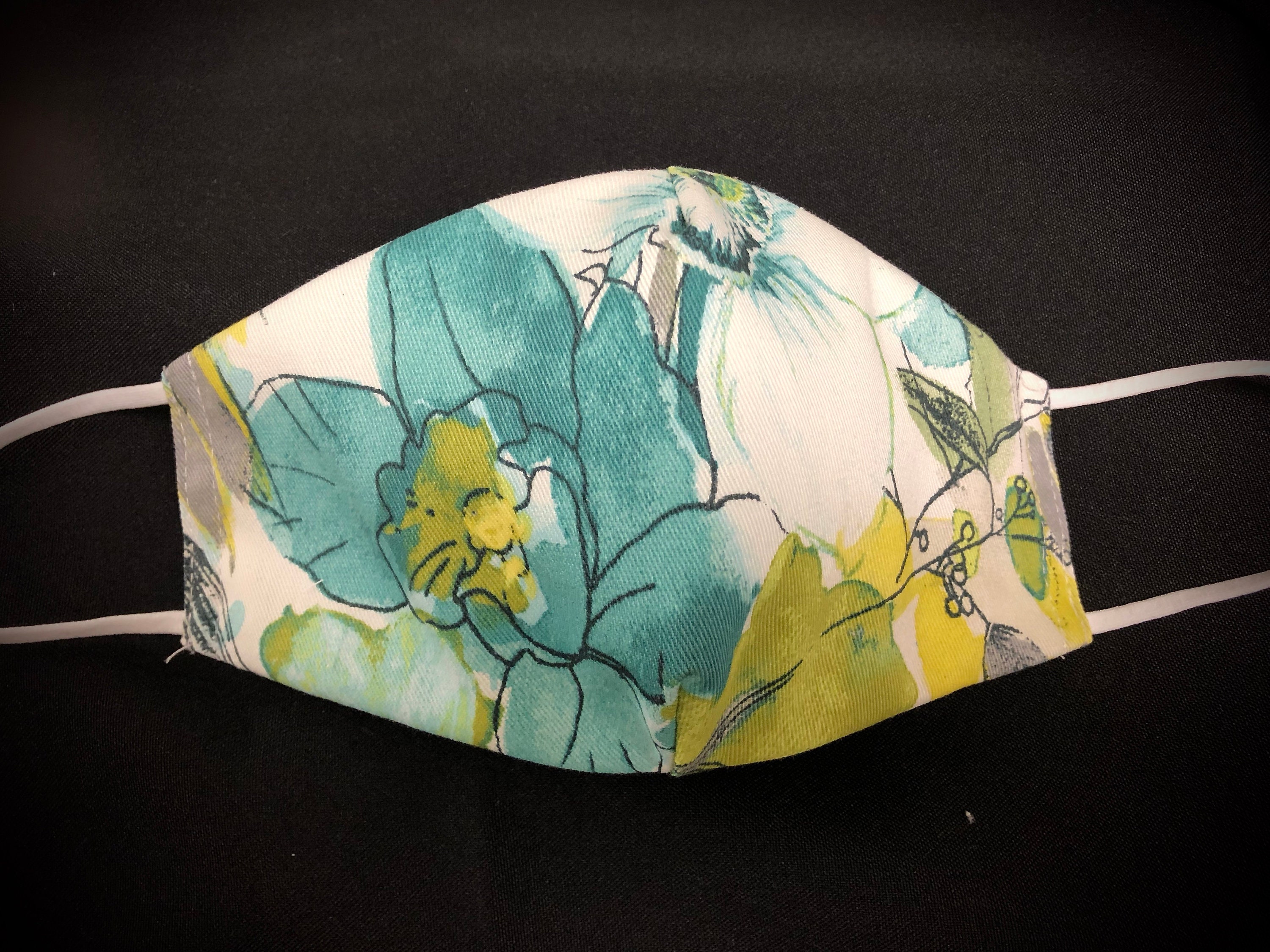 Modern Floral Face Mask-3 Layer-blue Floral Mask-pink Floral - Etsy