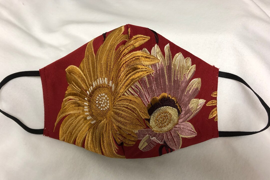 Embroidered Daisy Mask-daisy Face Covering-embroidered Mask-embroidered ...