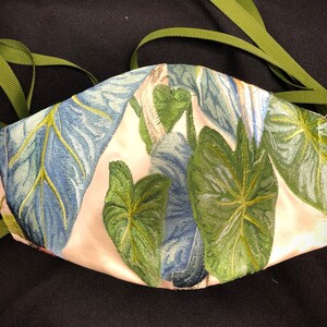 Tropical Mask--hawaiian Mask-silk Mask-embroidered Silk Mask-tropical ...