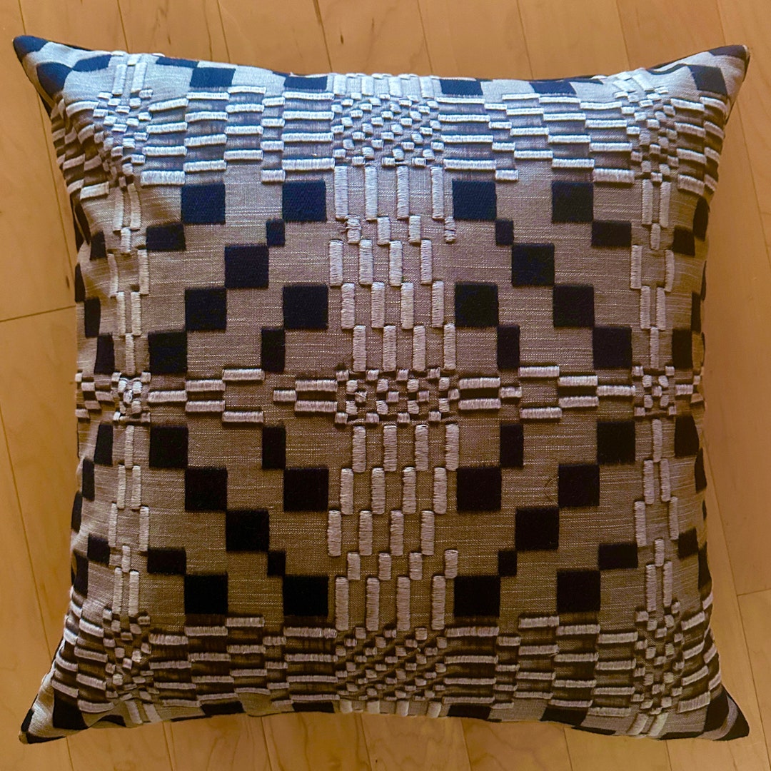 Modern Embroidered Pillow Cover-linen and Black Pillow-linen ...