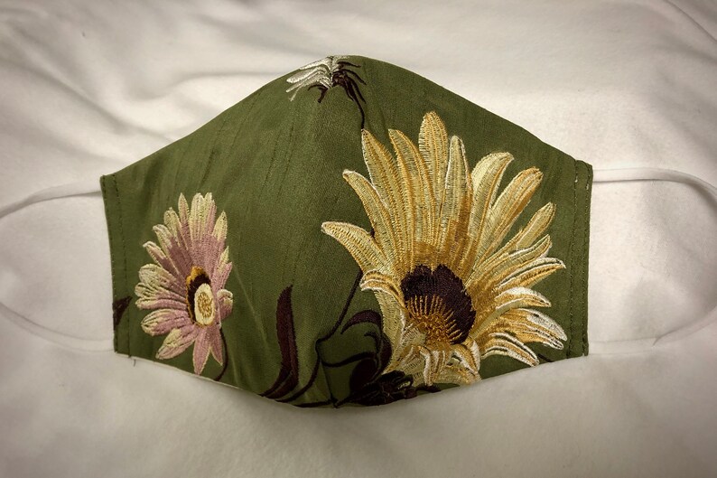 Daisy Face Mask-daisy Face Covering-embroidered - Etsy