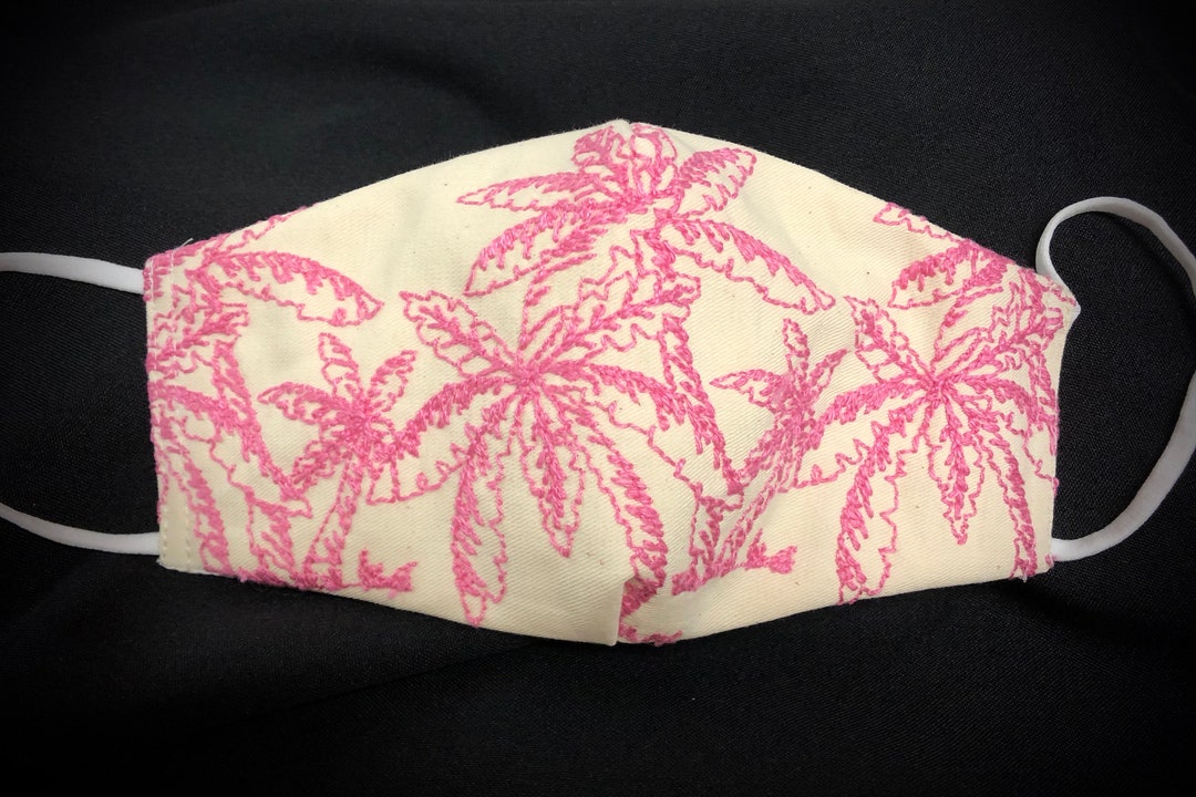Embroidered Palm Tree Mask-hawaiian Palm Tree Mask-palm Tree Face ...