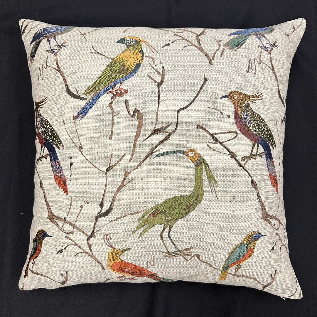 Bird Pillow-bird Pillow Cover-dodo Bird Pillow-parakeet Pillow-blue and ...