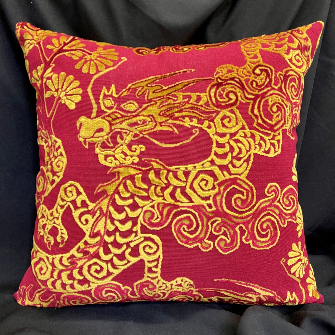Chinese Dragon Pillow Cover-grey Dragon Pillow Cover-dragon Velvet ...