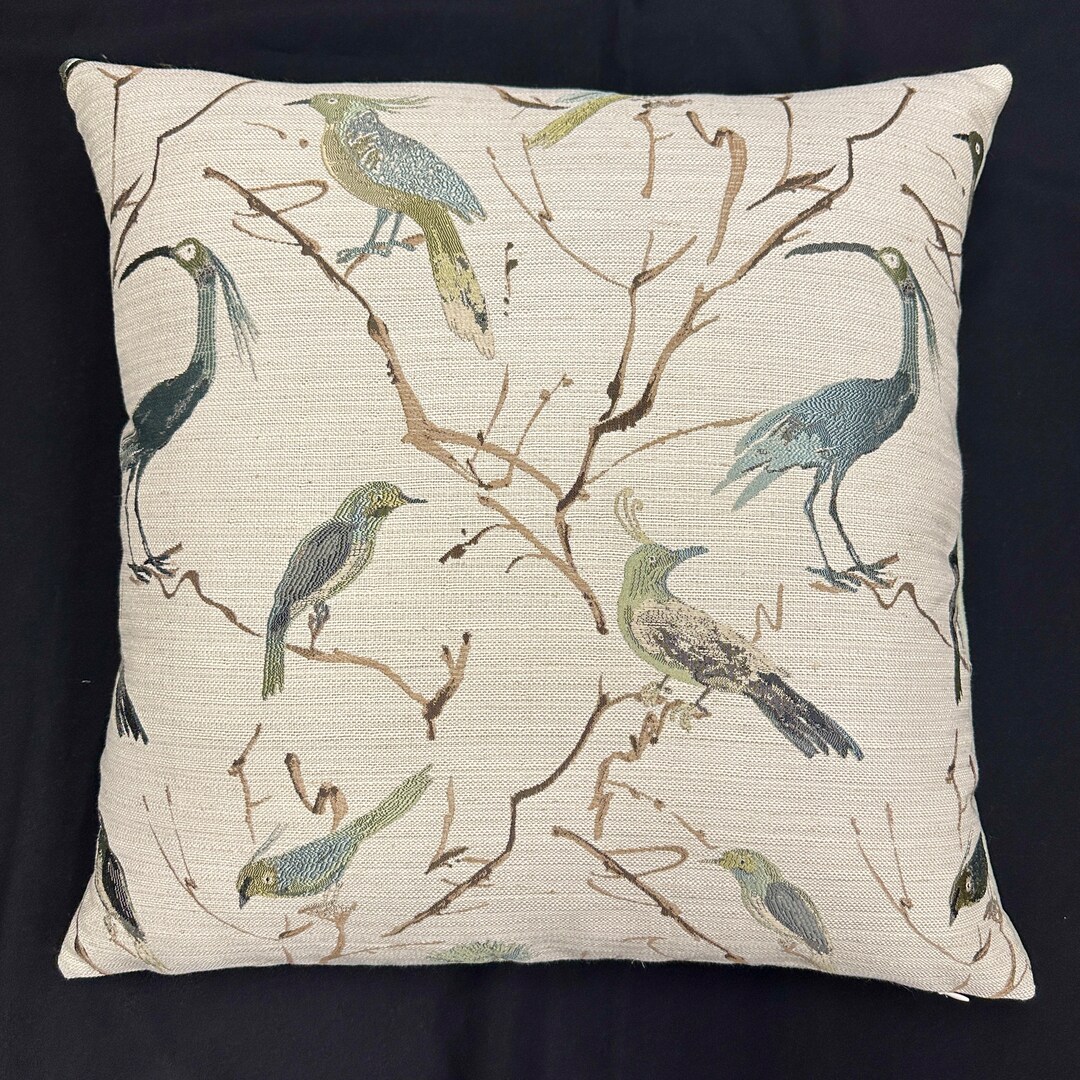 Bird Pillow-bird Pillow Cover-dodo Bird Pillow-parakeet Pillow-blue and ...