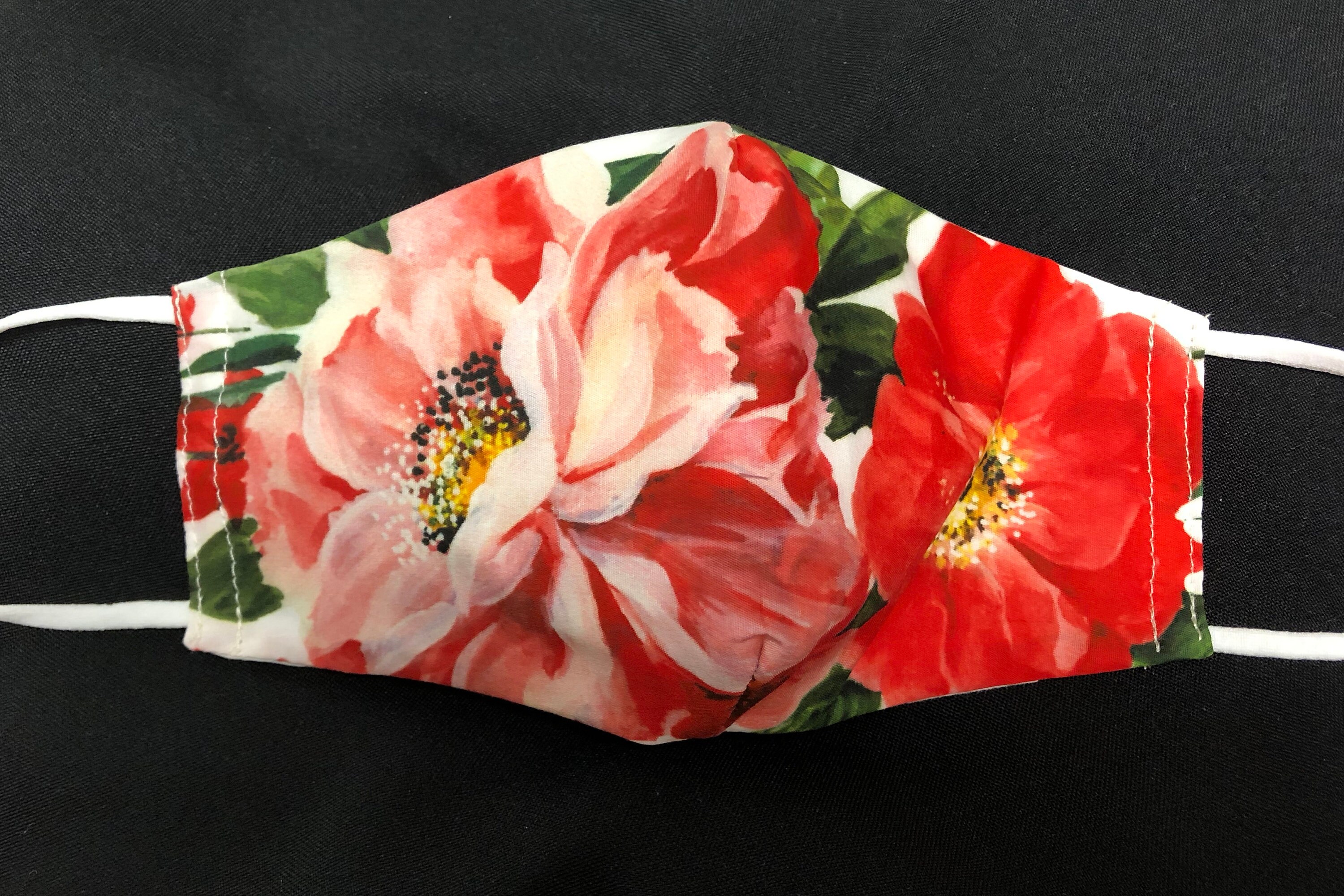 Rose Face Mask-red Rose Mask-red Floral Mask-3 Layer-filter | Etsy