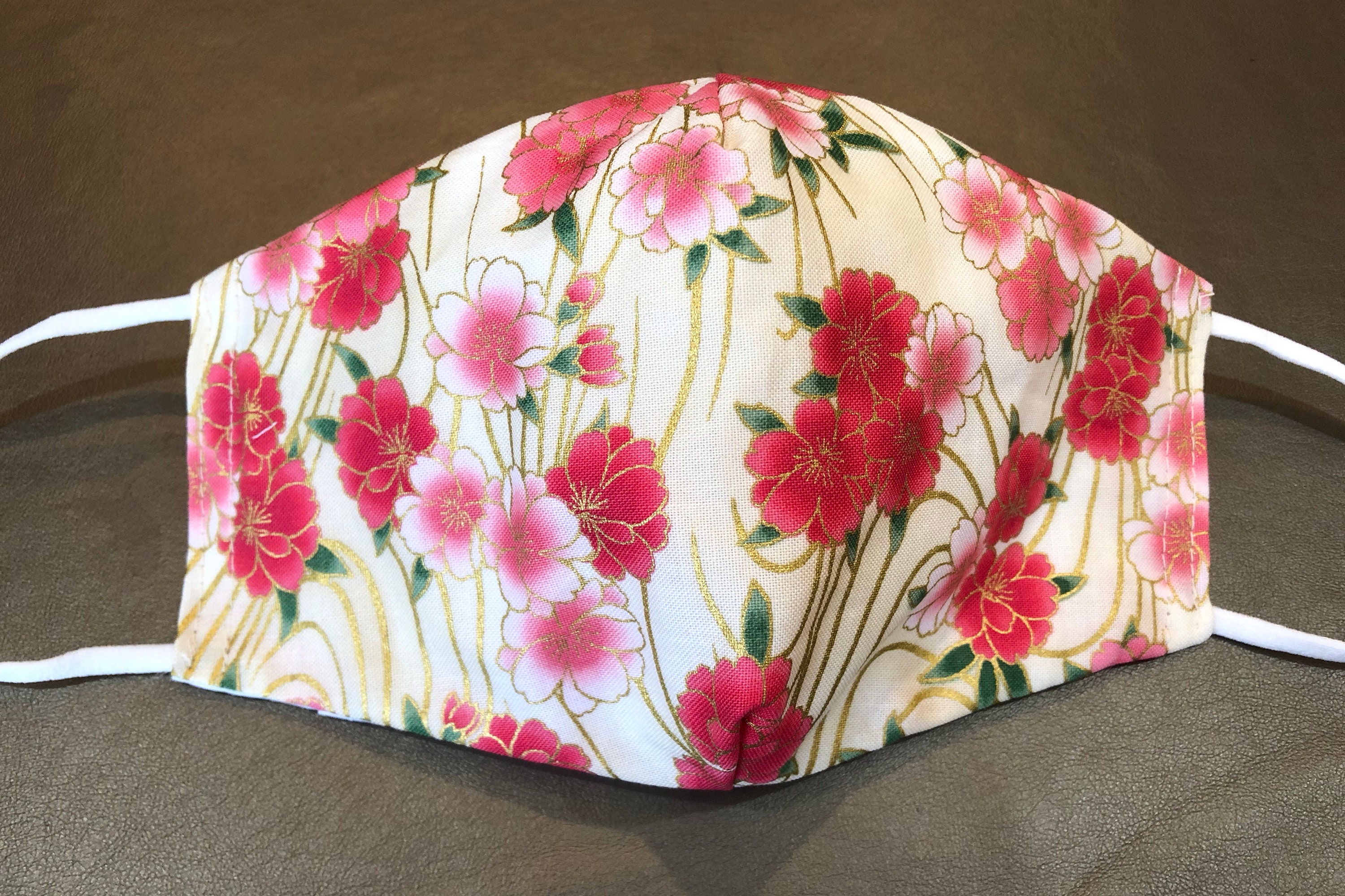 Cherry Blossom Face Mask-japanese Design Inspired Mask-adjustable-nose ...