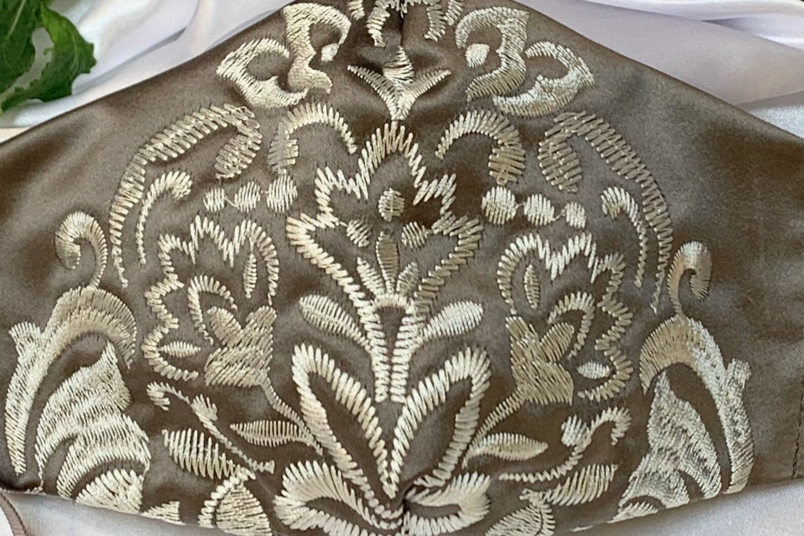 Satin Mask-embroidered Satin Mask-satin Face Covering-formal | Etsy