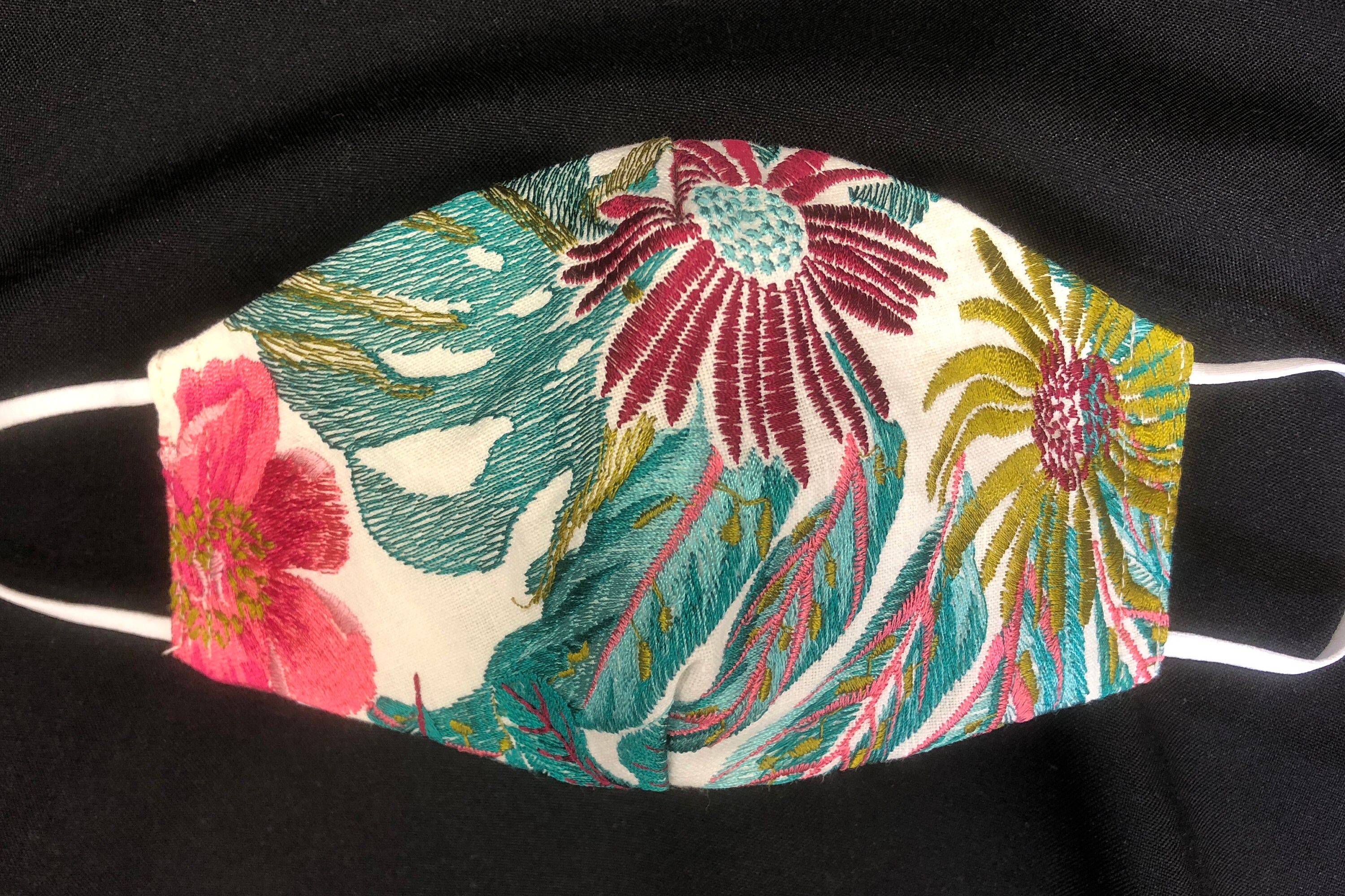 Embroidered Floral Face Mask-embroidered Cotton Mask-3 - Etsy