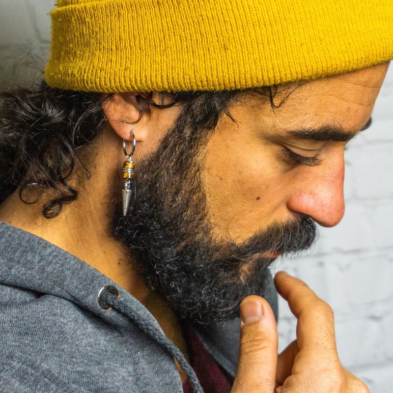 Silver Onyx Spike Earrings - Etsy UK