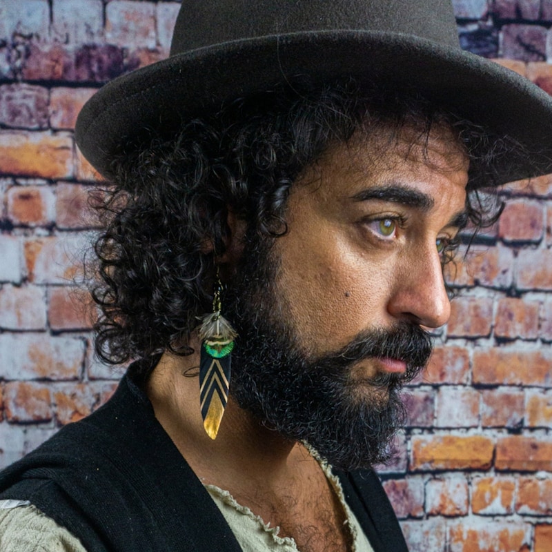 Gold Indian Earring Feather - Etsy