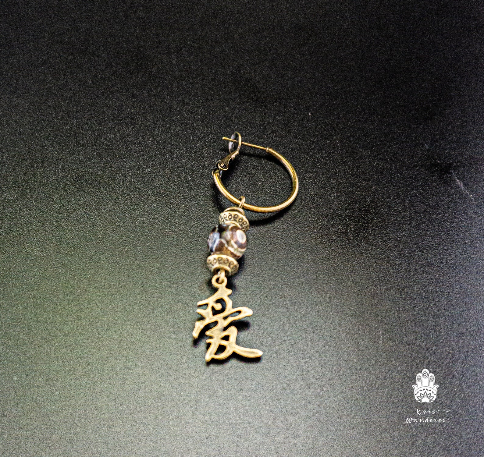 Mens Tibetan Third Eye Protection Earring - Boho Single Yoga Earring ...