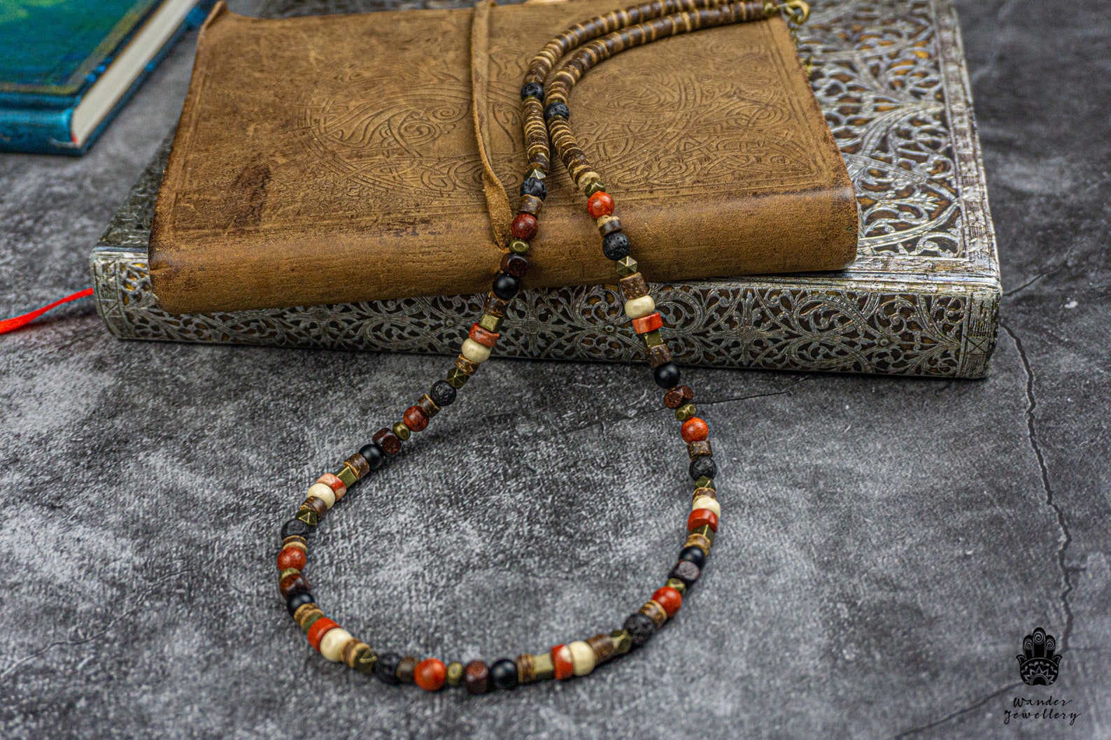 Modern Designer Multi Gemstone Necklace for Men- Mens Multi Color Boho ...