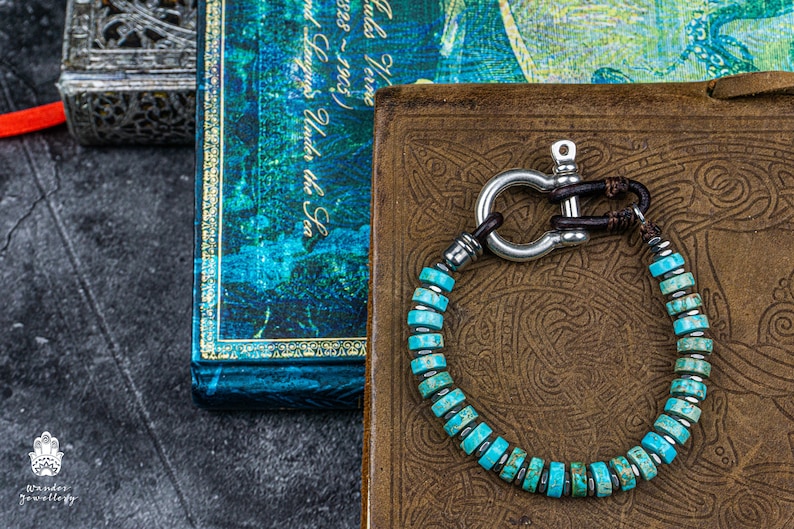 Mens Imperial Jasper Turquoise Elegant Bracelet Gemstone - Etsy