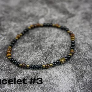 Black Onyx Tiger Eye Inner Strength Beaded Bracelet Set for Men- Mens ...