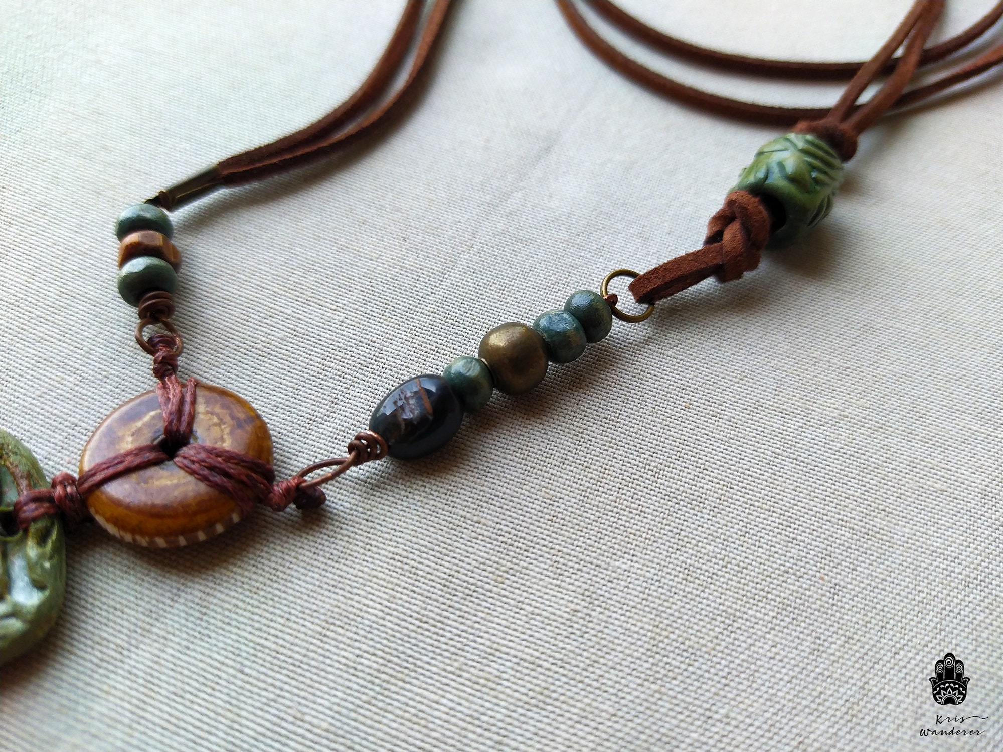 Unique Leather Necklace for Men Mens Tribal Pendant Necklace - Etsy
