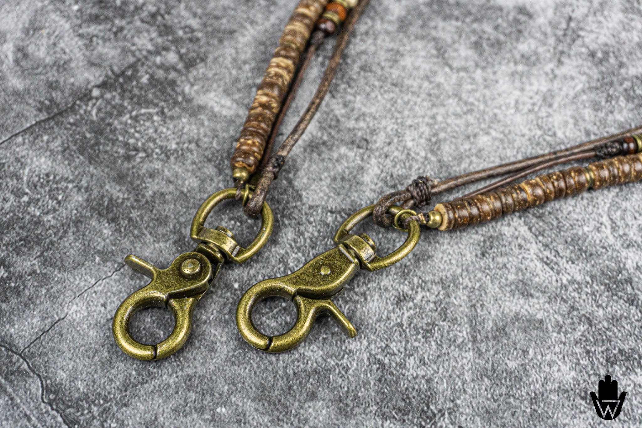 Wooden Bead Layered Chain for Pants- Leather Beaded Pants Chain for Men ...