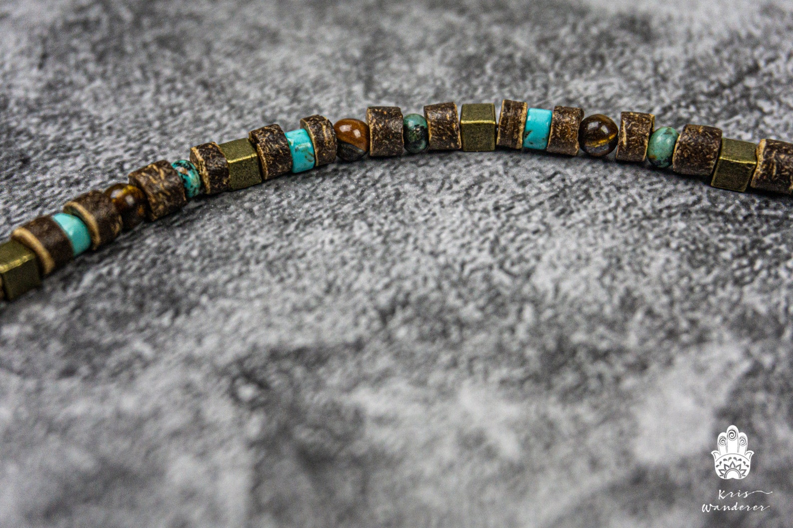 Boho Ethnic Everyday Necklace for Men- Mens Wooden Bead and Gemstone ...