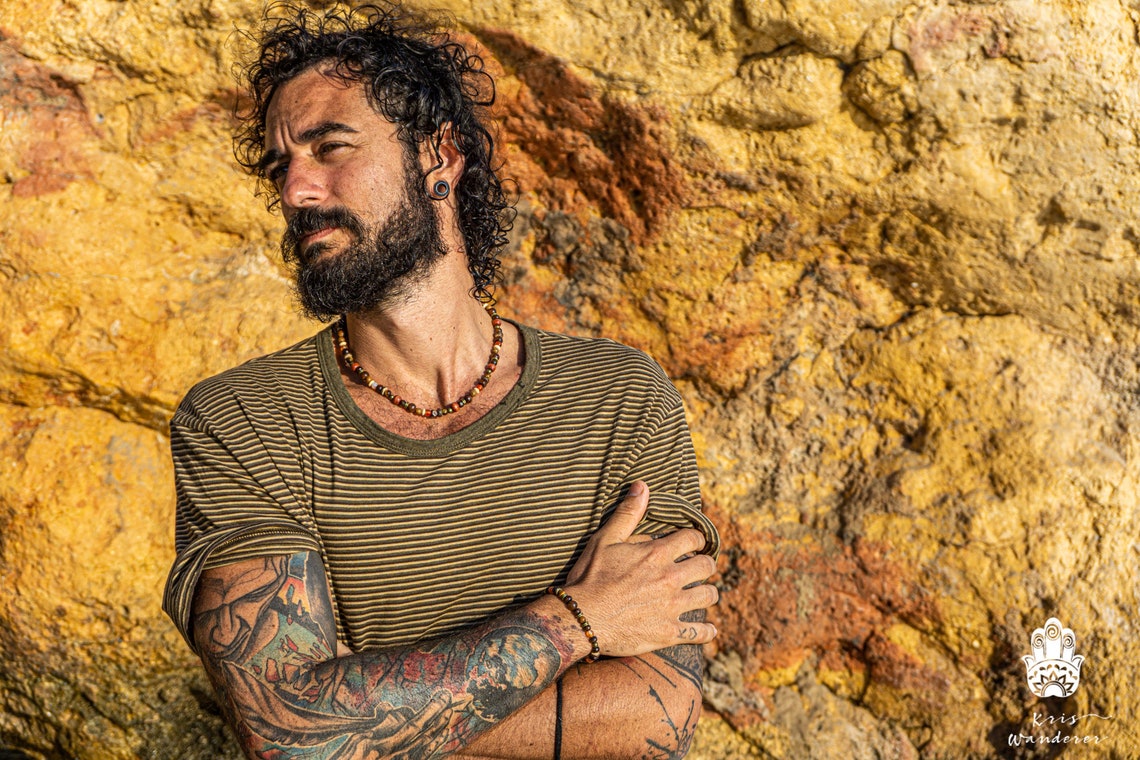 Sunset Gemstone Necklace For Men Simple Summer Beach | Etsy