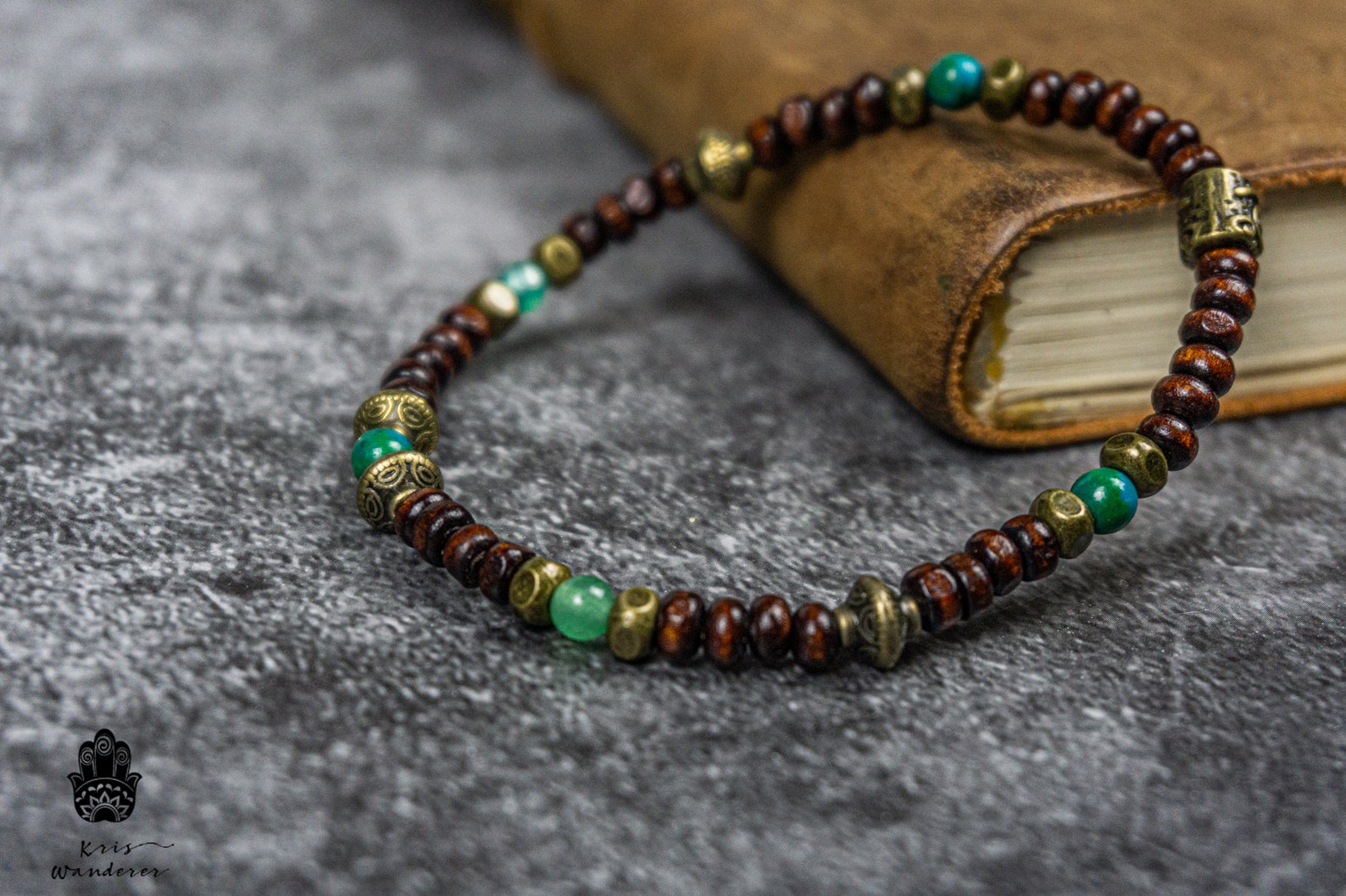 Boho Chic Wooden Bead Bracelet for Men- Mens Beaded Zen Bracelet ...