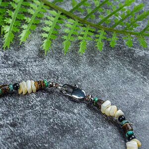 Bamboo Coral Anklet Bracelet for Men- Mens White Ivory Beaded Shell ...