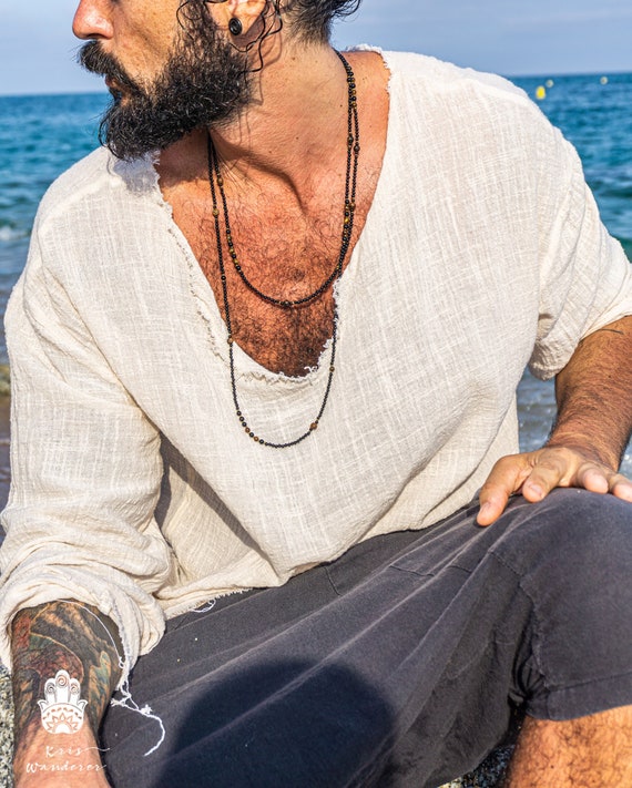 Long Layering Minimalist Necklace for Men Everyday Mens - Etsy