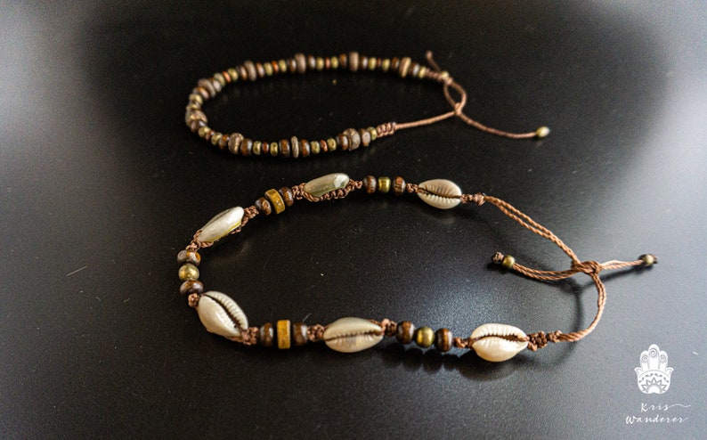 Boho Surf Cowrie Shell Mens Anklet Bracelet Layered Matching - Etsy Canada