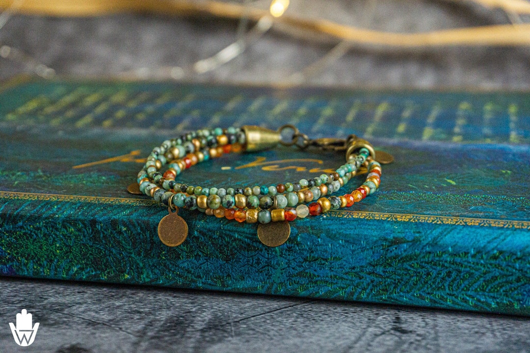 Indian Charm Multistrand Bracelet- Womens Bohemian Layered Bracelet ...