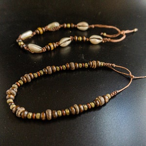 Boho Surf Cowrie Shell Mens Anklet Bracelet - Layered Matching Beach ...