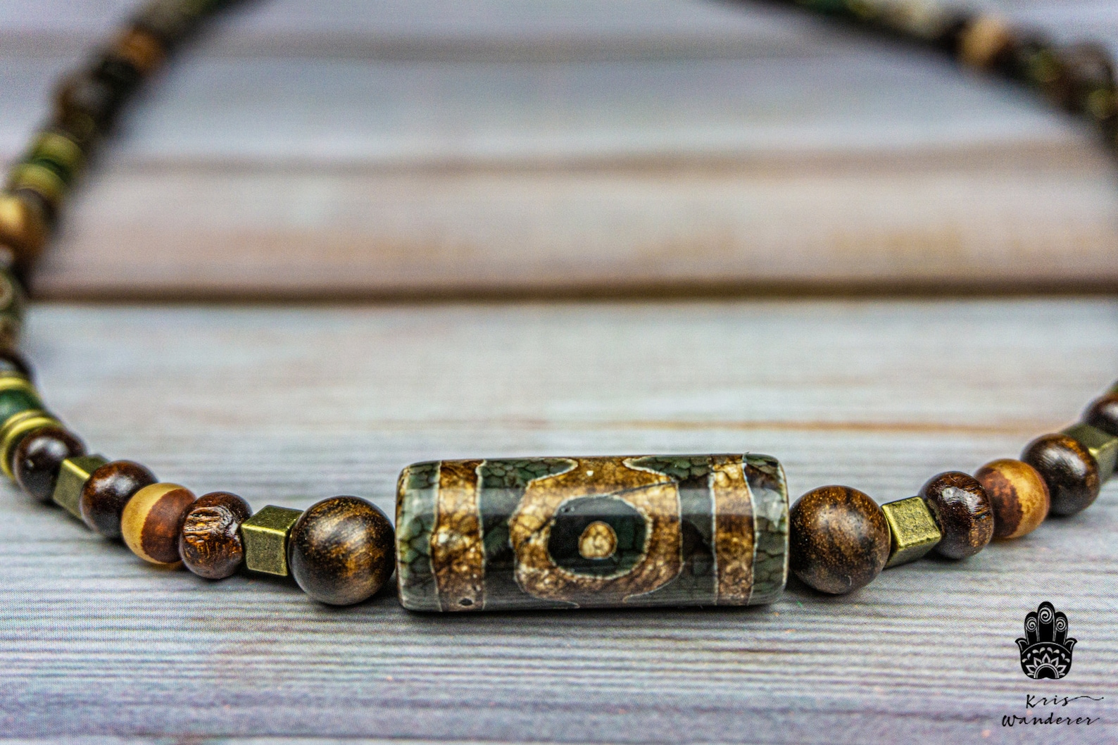 Mens Green Agate Third Eye Protection Choker Necklace - Etsy