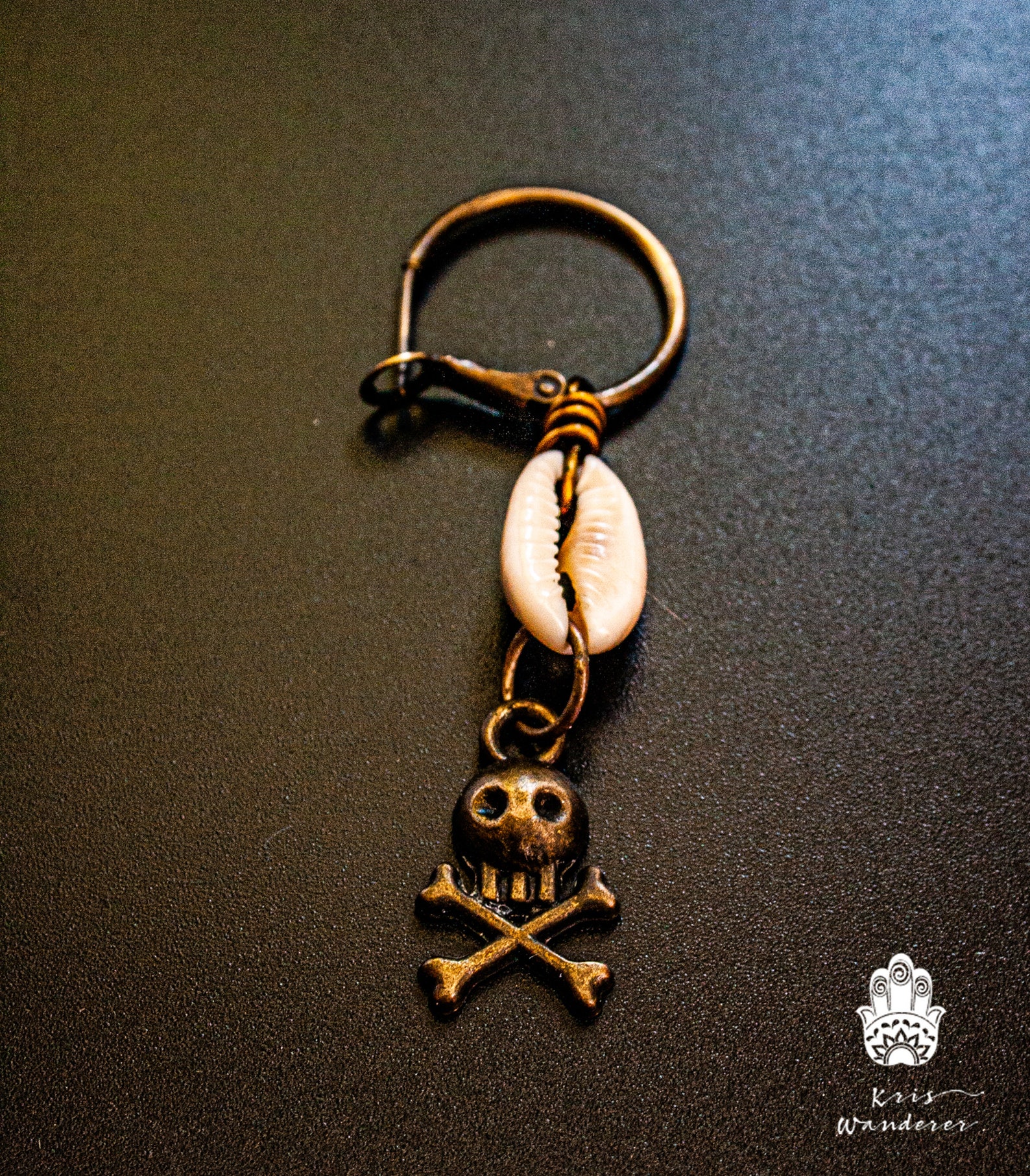 Seashell Skull Pirate Earring for Men - Single Hoop Alternative Earring ...