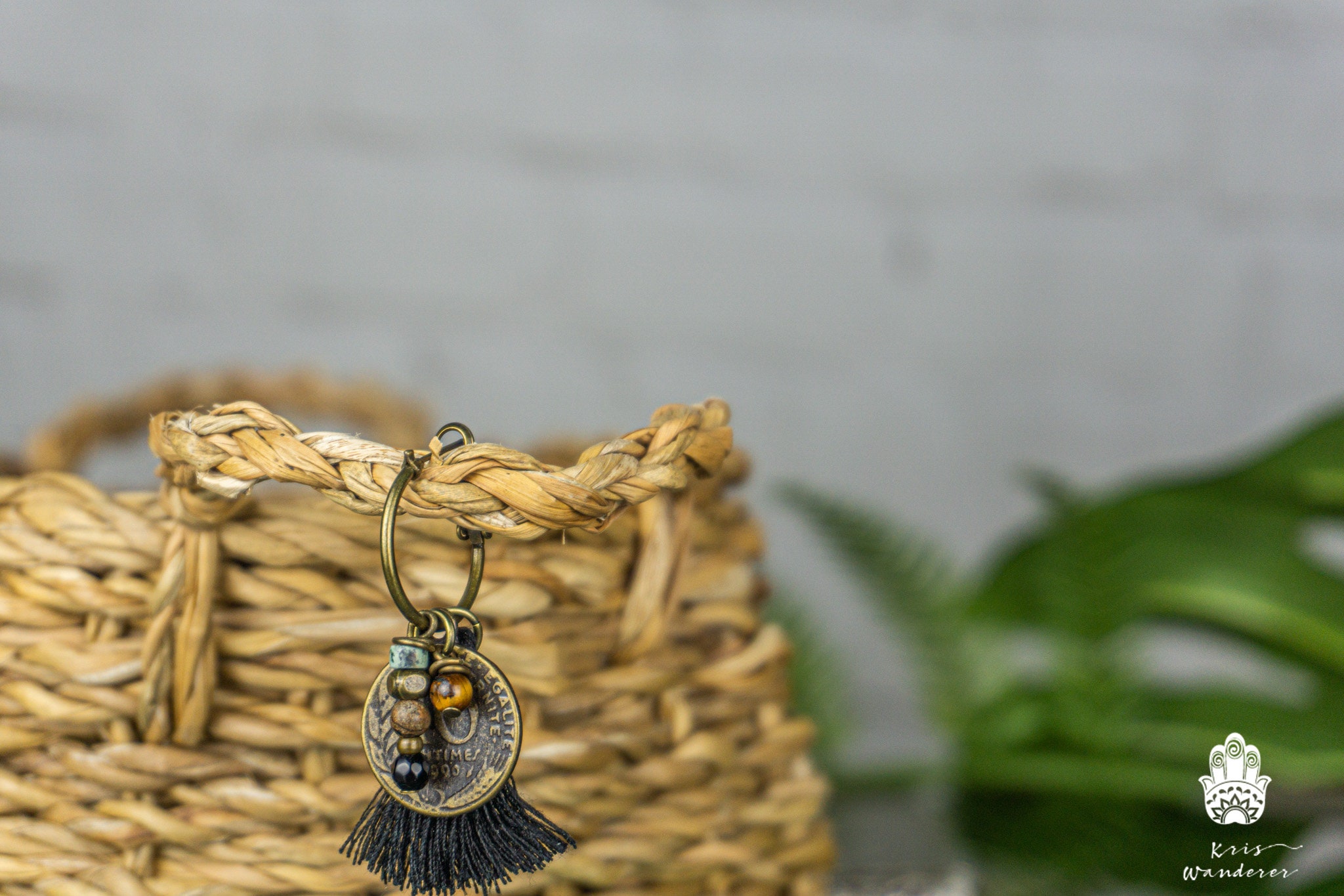 Mens Tassel Boho Beaded Earring for Men- Mens Antique Dangle Coin Charm ...