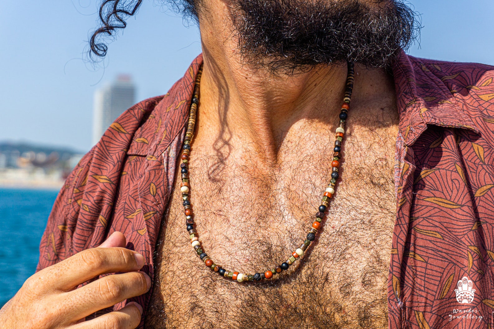 Modern Designer Multi Gemstone Necklace For Men Mens Multi Etsy