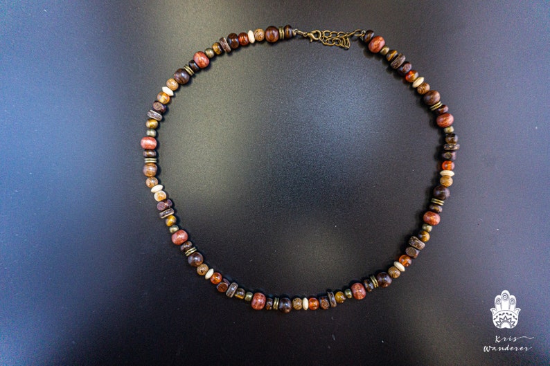 Sunset Gemstone Necklace for Men Simple Summer Beach - Etsy