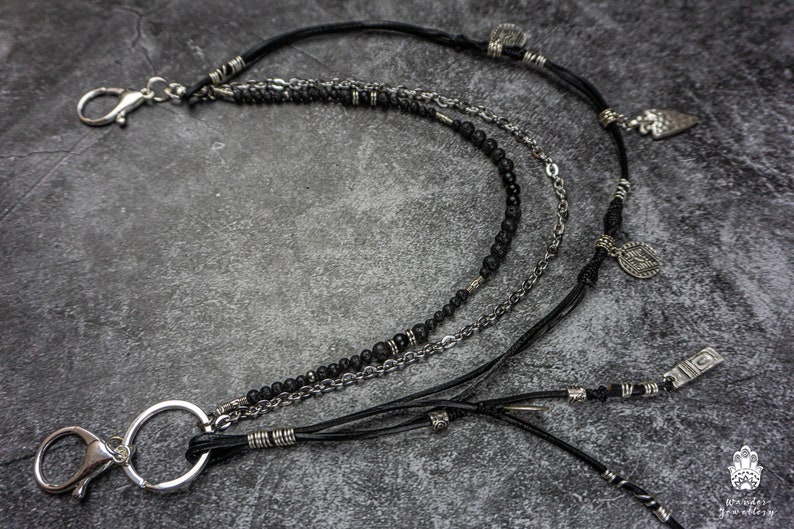 Lava Stone Onyx Stainless Steel Key Chain for Pants- Mens Black ...