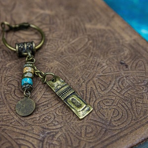 Mens Modern Pirate Chain Dangle Earring- Tribal Antique Bronze Charm ...