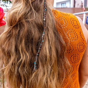 Colorful Woven Macrame Hair Wrap- Clip in Hair Wrap- Charm Beaded Hair ...