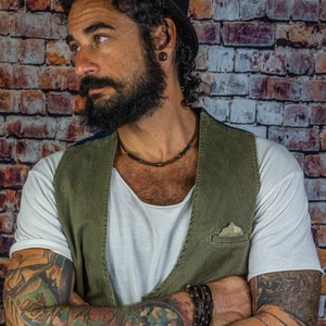 Mens Leather Statement Choker Necklace- Tribal Rustic Minimalist ...