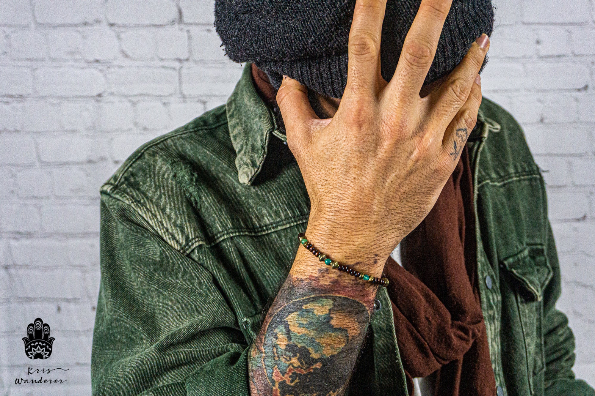 Boho Chic Wooden Bead Bracelet for Men- Mens Beaded Zen Bracelet ...