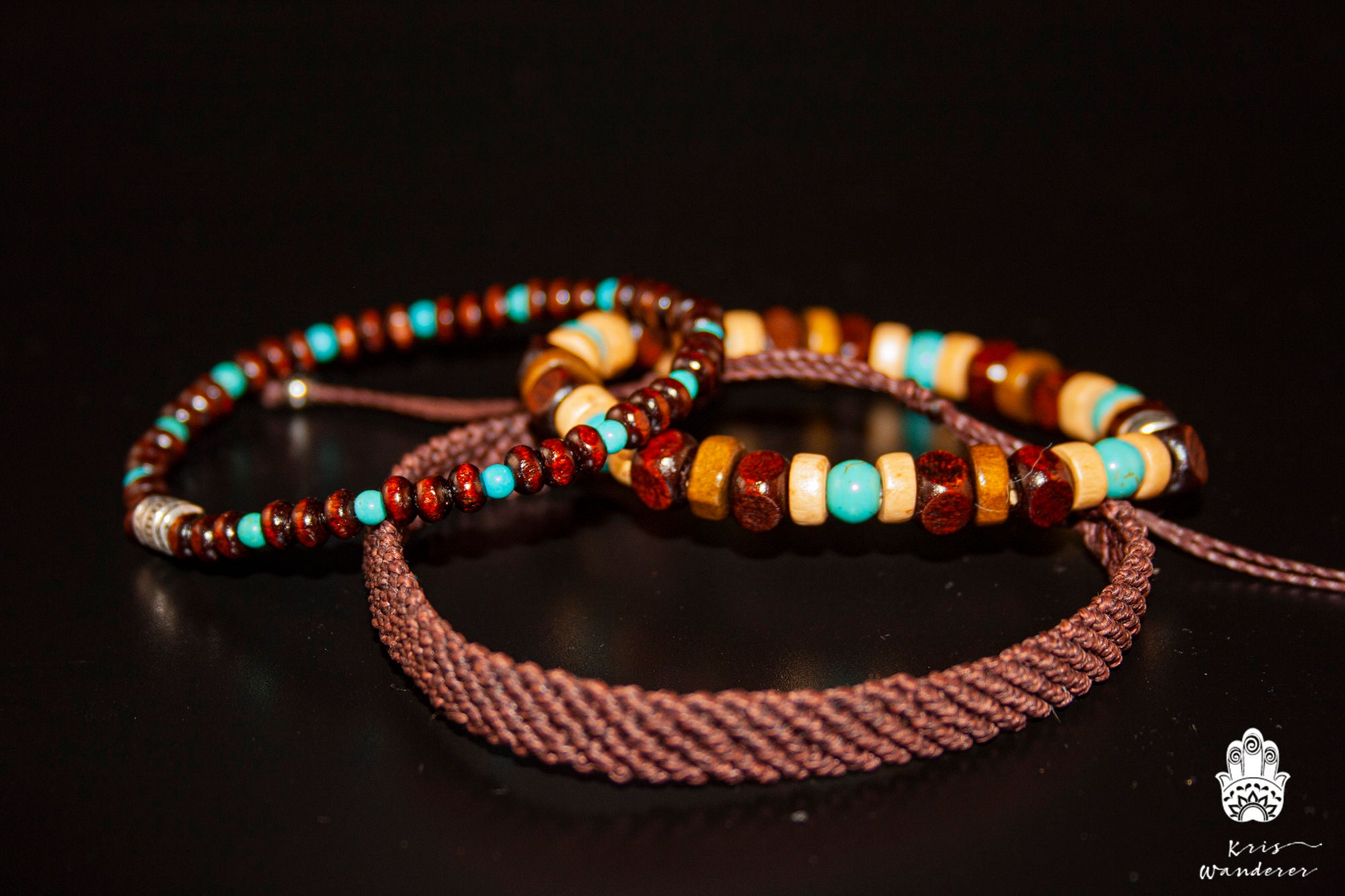 Surfer Bracelet Set of 3 Mens Boho Bracelet Set Wooden | Etsy